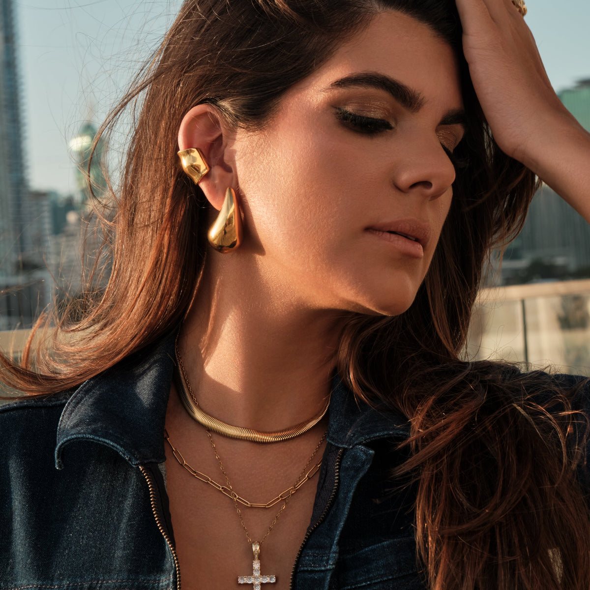 Jumbo Bold Drop / Aretes – Lua Jewels